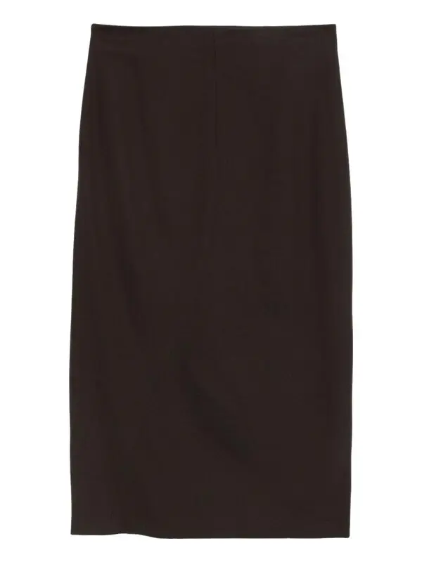 LANVIN Elastic Waist Ribbed Detail Skirt - Black