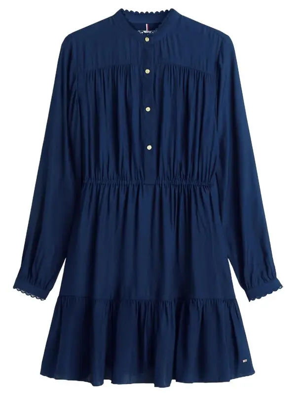 Tommy Hilfiger Diamond Jacquard Tiered Mini Dress - Dark Blue