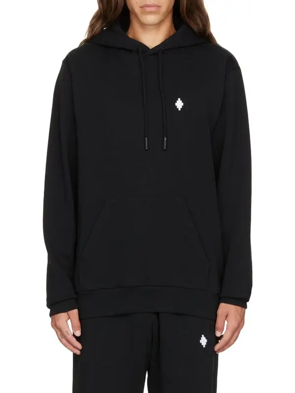 MARCELO BURLON COUNTY OF MILAN Embroidered Logo Hoodie - Black