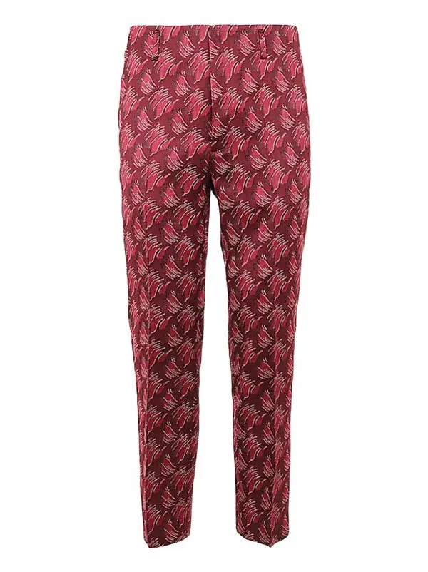 Dries Van Noten Tailored Printed Trousers - Red