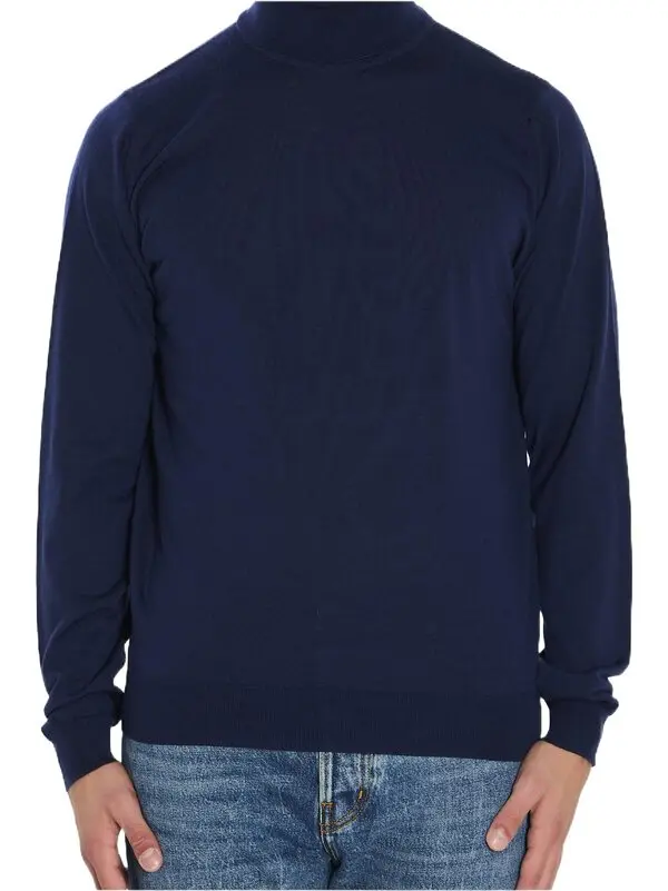John Smedley Cherwell Turtleneck Sweater - Hemingway Blue