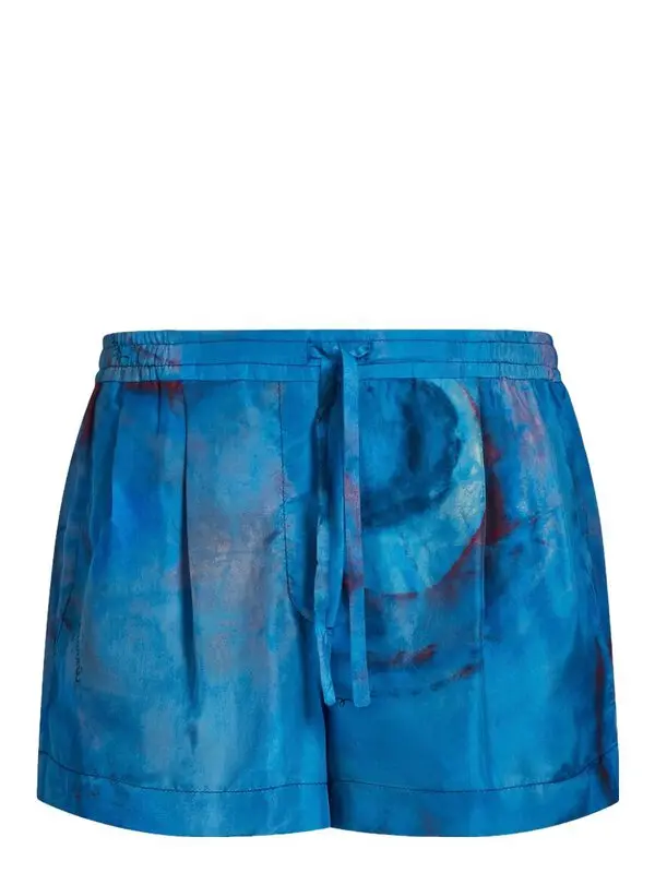 Marni Buchi Printed Drawstring Shorts - Blue