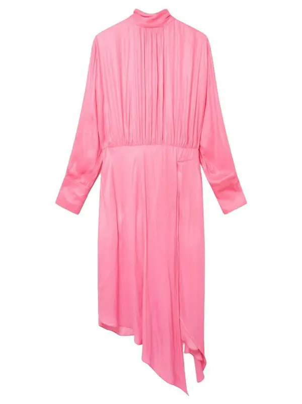 Stella McCartney Tie-detailed Asymmetric Long Dress - Pink