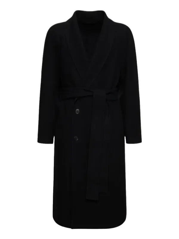 THE ROW Ferro Double Wool Coat - Black
