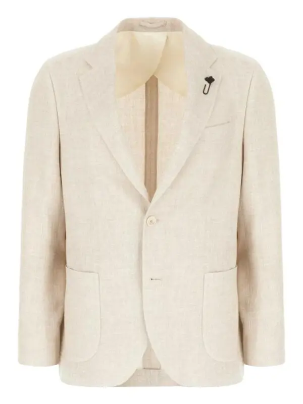 LARDINI Single-breasted Blazer - White