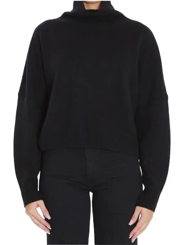 Loulou De Saison Cropped Turtleneck Knitwear - Black