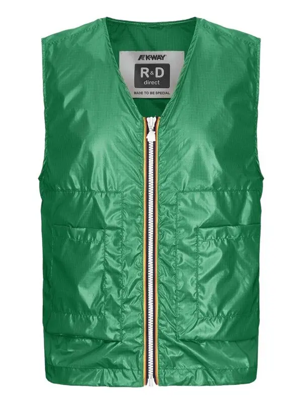 K-WAY Barnel Zipped Vest - Green