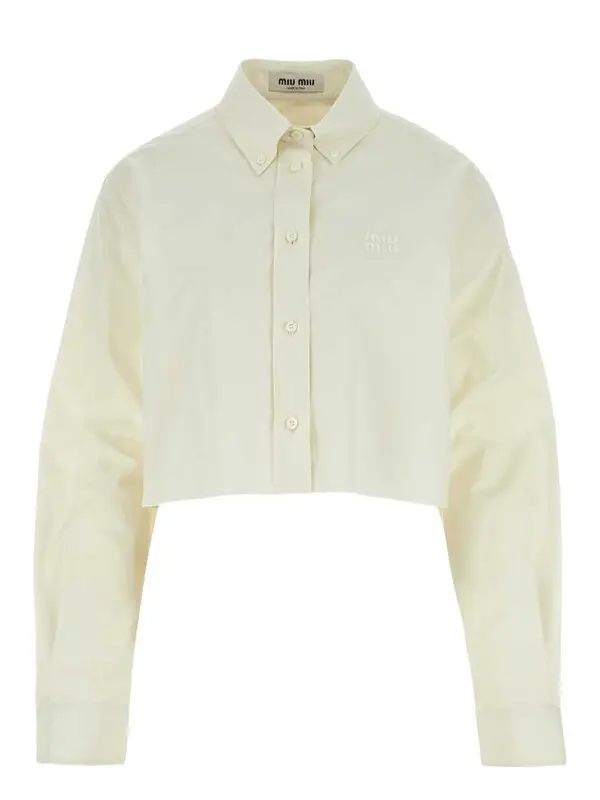 Miu Miu Cropped Button-up Shirt - White