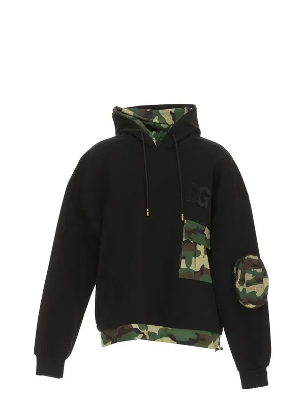 Dolce & Gabbana Camouflage Detailed Hoodie - Black