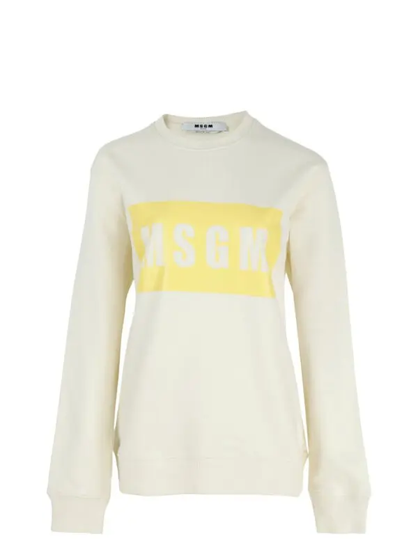 MSGM Logo Detail Sweatshirt - White