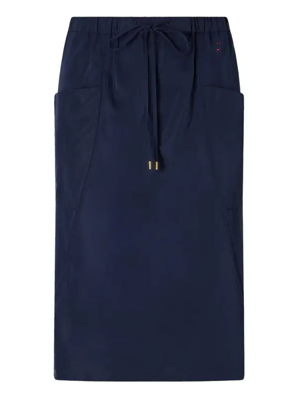 Alaïa Drawstring Shell Skirt - Navy Blue