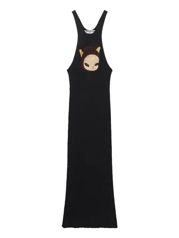 Stella McCartney Upset Kitty' Crocheted Knit Midi Dress - Black