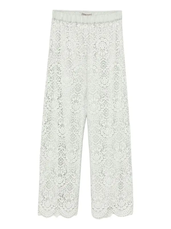 D.exterior Floral Lace Trousers - Green