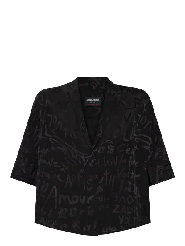 Zadig&Voltaire Telmos" Short Sleeve Printed Shirt - Black