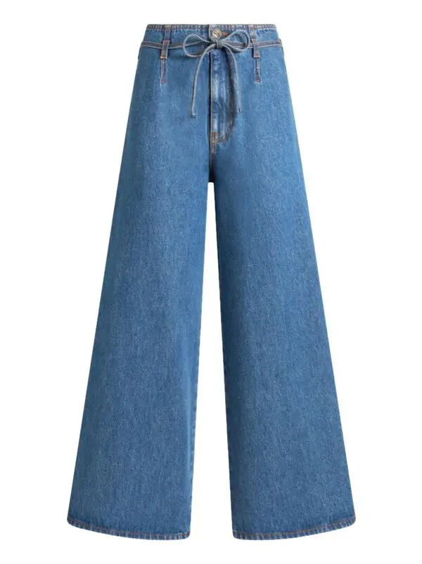 Etro Belted Wide-leg Culotte Jeans - Blue