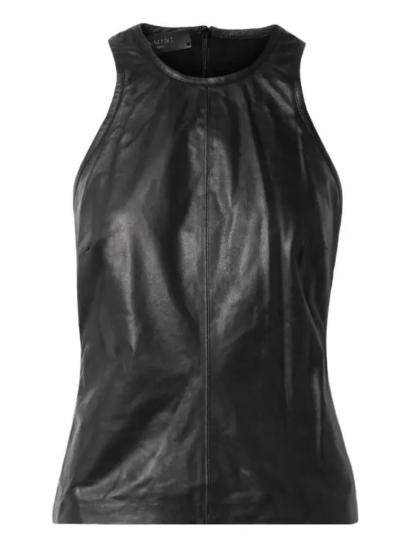Amiri Lamb Leather Tank - Black