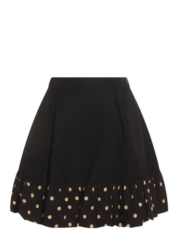 Moschino Polka Dots Ruffled Mini Skirt - Black