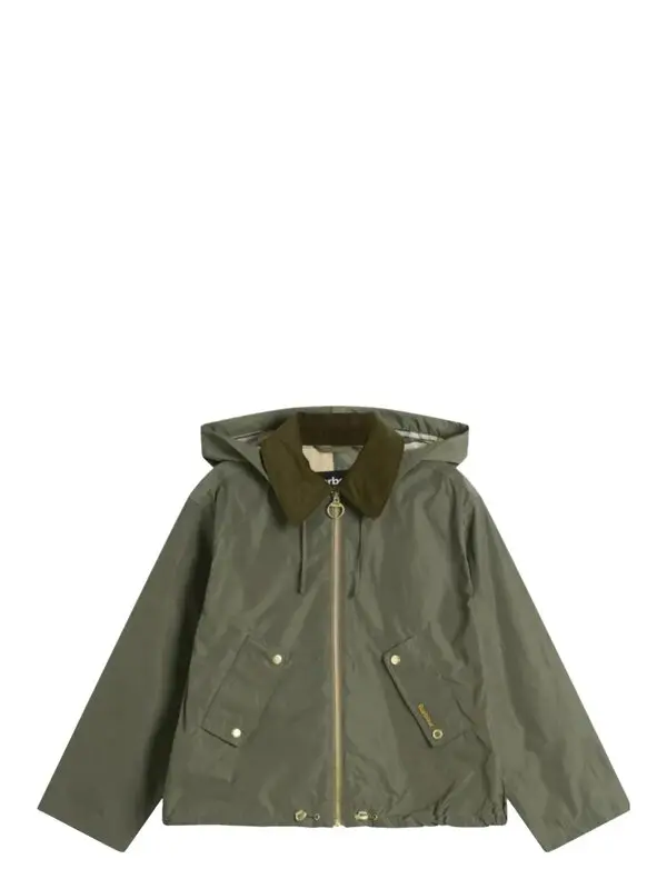 Barbour Contrast-collar Hooded Jacket - Ivy Green  Ancient