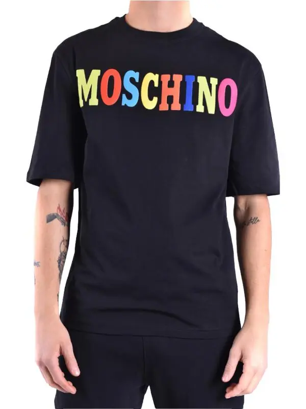 Moschino Logo Printed Short-sleeved T-shirt - Black