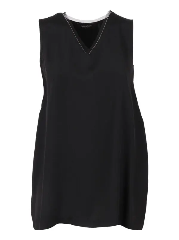 Fabiana Filippi Satin Vest Top - Black