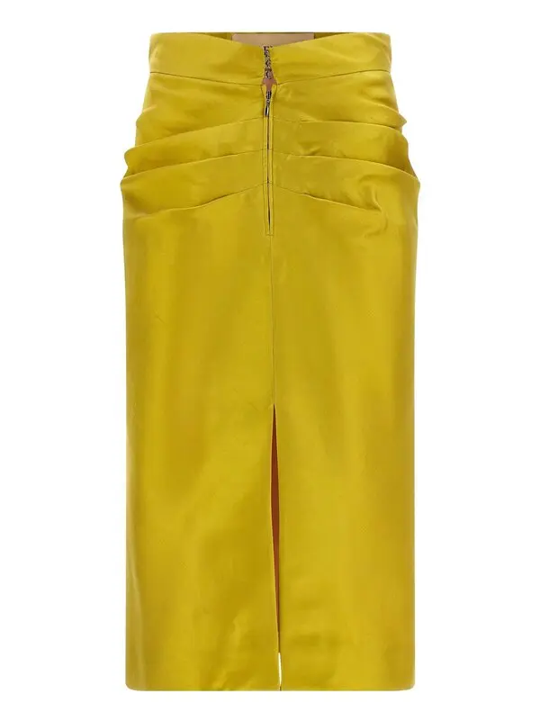 Valentino Garavani Draped Back-slit Skirt - Yellow