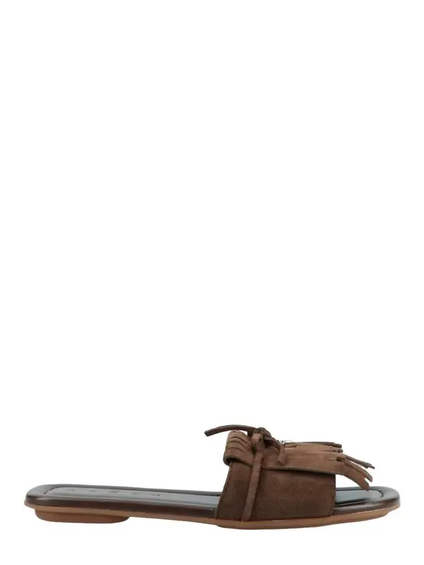 Hogan Fringed Flat Sandals - Brown