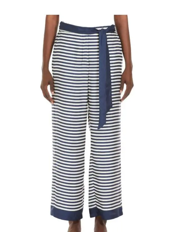 Max Mara Striped Wide-leg Drawstring Trousers - Multicolor