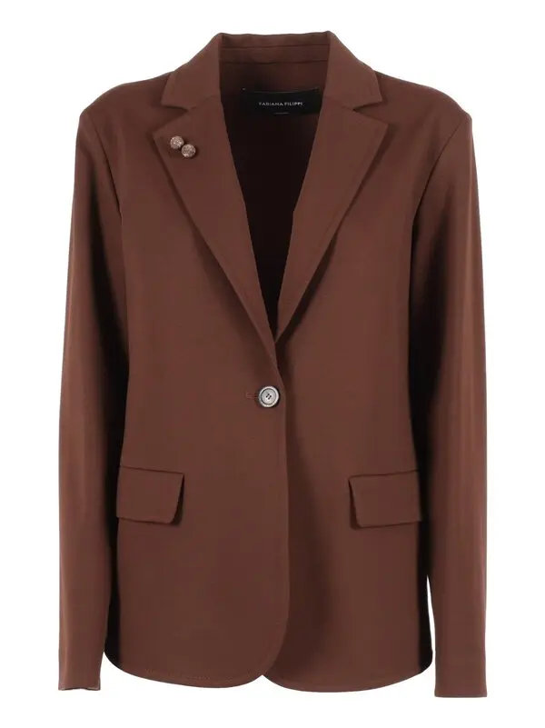 Fabiana Filippi Single-breasted Tailored Blazer - Brown