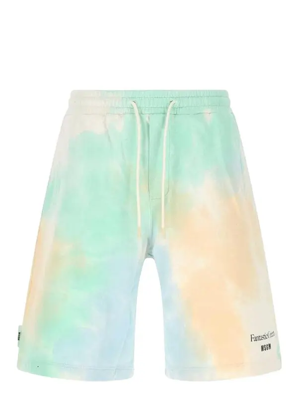 MSGM Tie & Dye Bermuda Shorts - Green