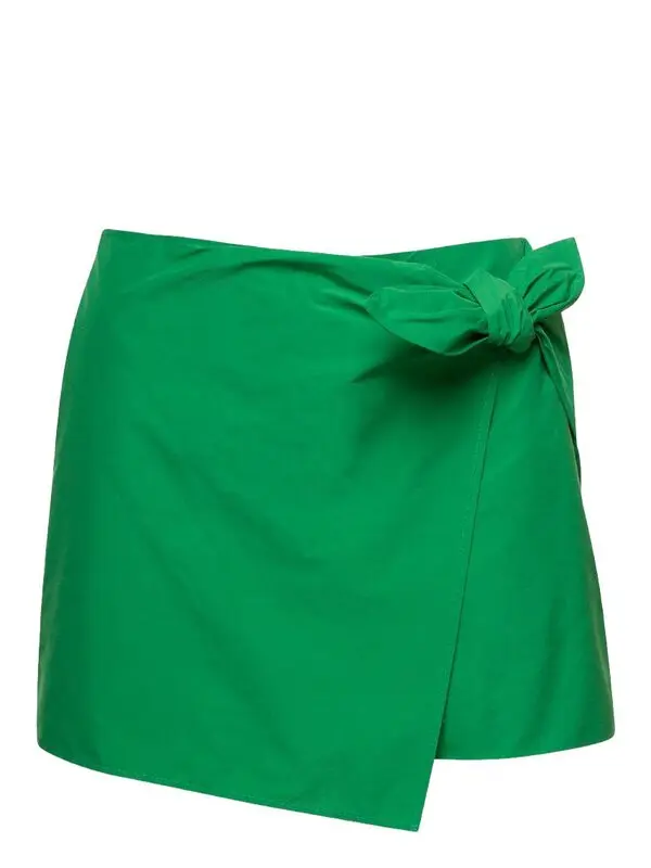 Red Valentino Bow Detail Wrap Shorts - Green