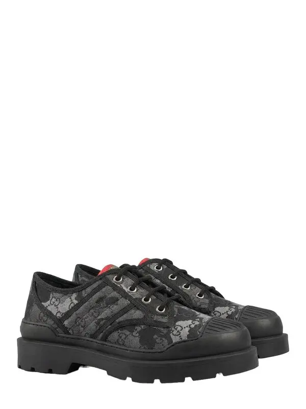 Gucci Lace-up Sneakers With All-over Logo Pattern - Black