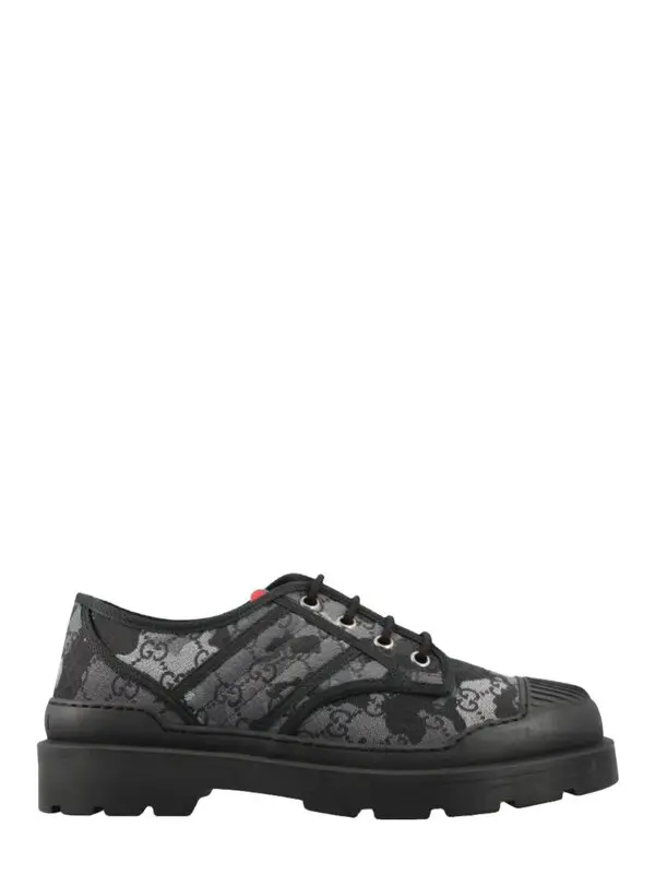 Gucci Lace-up Sneakers With All-over Logo Pattern - Black