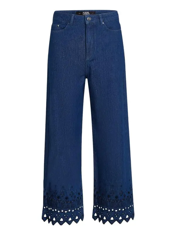 Karl Lagerfeld Embroidered Ankle Jeans - Blue