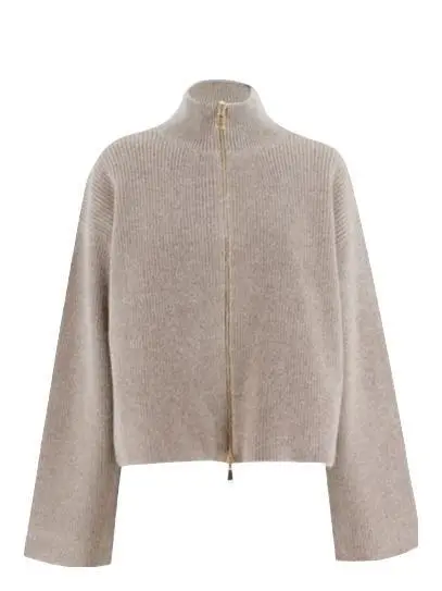 Fabiana Filippi Zip-up Long Sleeve Jacket - Nude