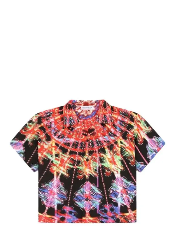 Dolce & Gabbana Camp Collar Graphic Print Shirt - Multicolor