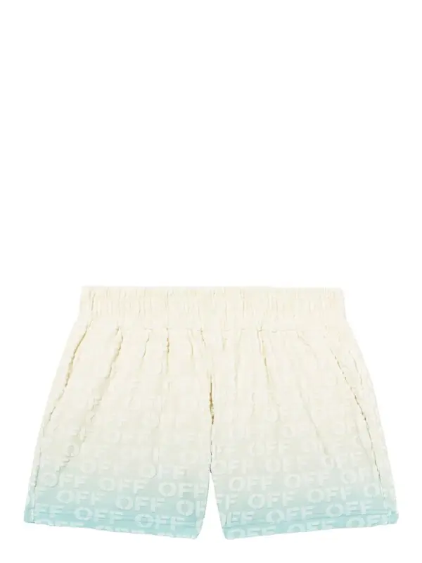 Off-White Logo Pattern Elasticated Shorts - White