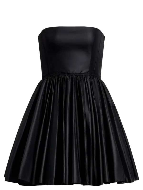 Alaïa Peplum Shiny Mini Dress - Black