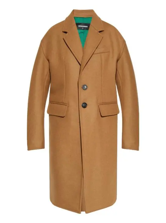 Dsquared2 Button-fastening Wool-blend Coat - Brown