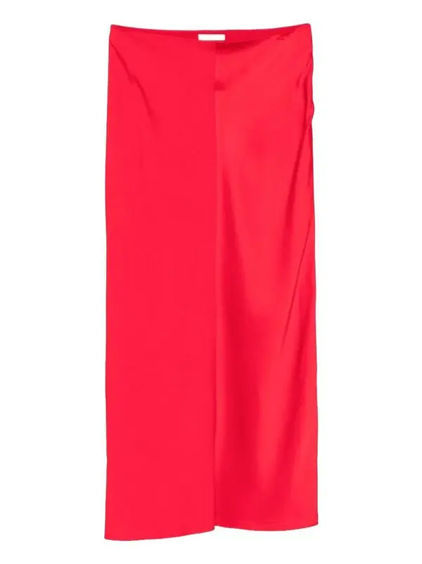 Ami Straight Midi Skirt - Brick Red