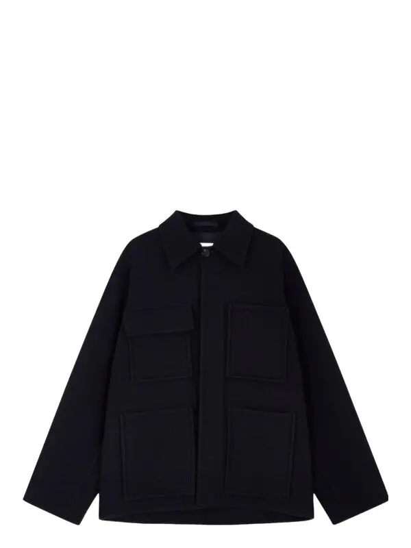 JIL SANDER Long-sleeved Coat With Four Patch Pockets - Black