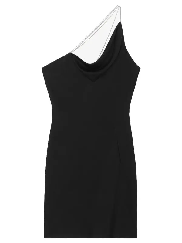 Givenchy One-shoulder Mini Dress With Chain Detail - Black