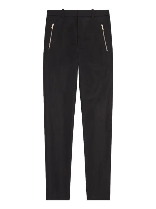 DIESEL® Straight Leg Trousers With Zip Pockets - Black