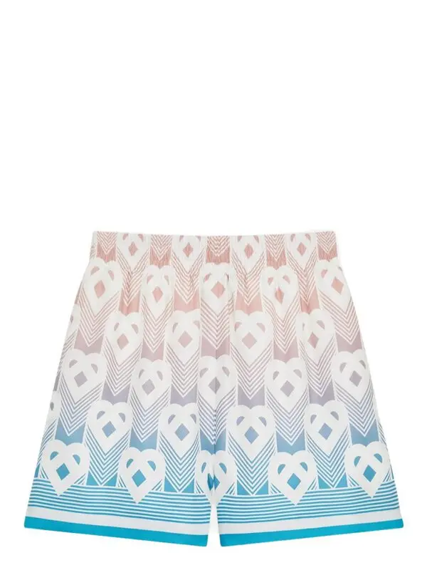 Casablanca Gradient Heart Monogram Shorts - White