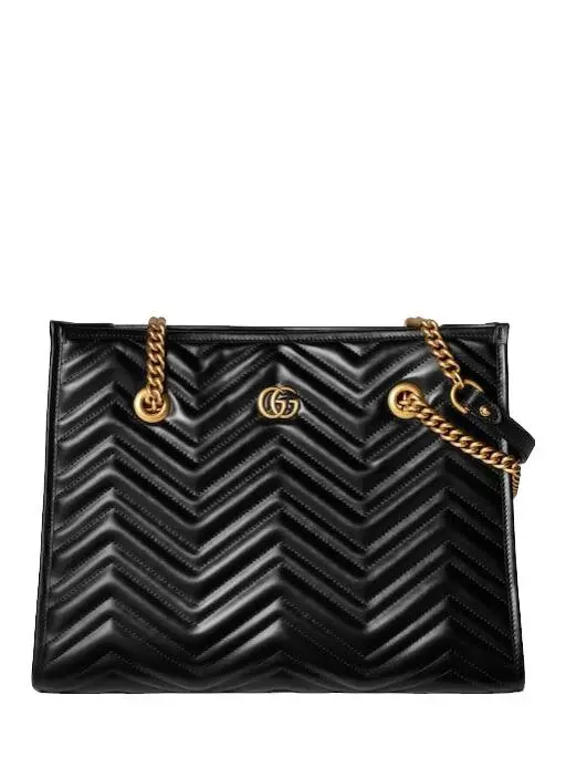 Gucci Gg Marmont Quilted Shoulder Bag - Black