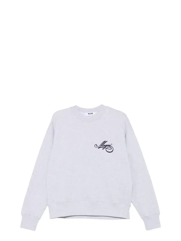 MSGM Cursive Logo Jersey Sweatshirt - Grey