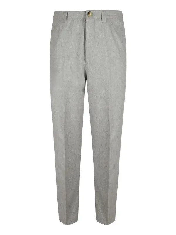 Brunello Cucinelli Flat-front Straight-leg Trousers - Gray