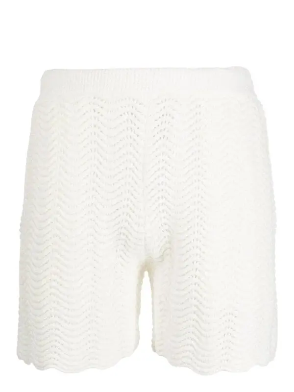 Casablanca Knitted High-waist Shorts - White