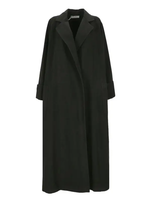 Max Mara Turn-up Cuffs Denim Coat - Black