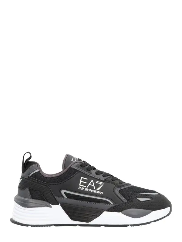 EA7 Logo Stamp Lace-up Sneakers - Black