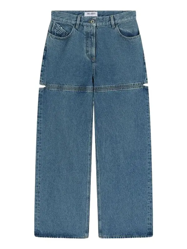 Attico Wide-leg Cut-out Jeans - Sky-blue